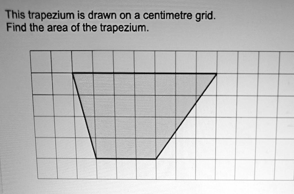 This trapezium is drawn on a centimeter grid. Find the area of the ...