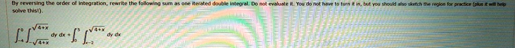 Solved By Reversing The Order Of Integration Rewrite The Following Sum As One Iterated Double