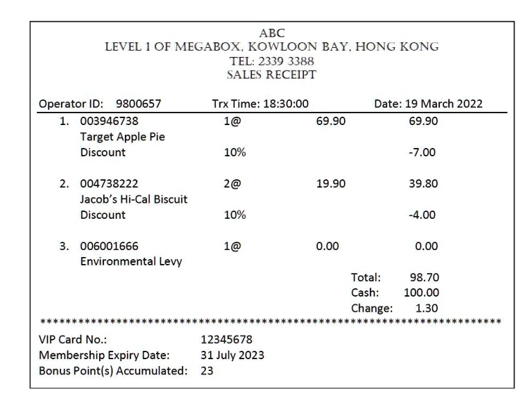 ABC LEVEL 1 OF MEGABOX, KOWLOON BAY, HONG KONG TEL: 2339 3388 SALES ...