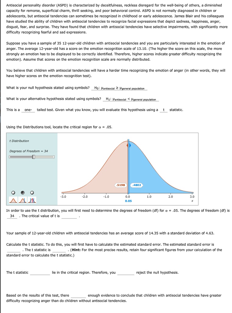 SOLVED: Antisocial personality disorder (ASPD) is characterized by ...