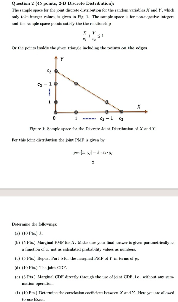 question 2 45 points 2 d discrete distribution the suplc space for the joint discrete ...