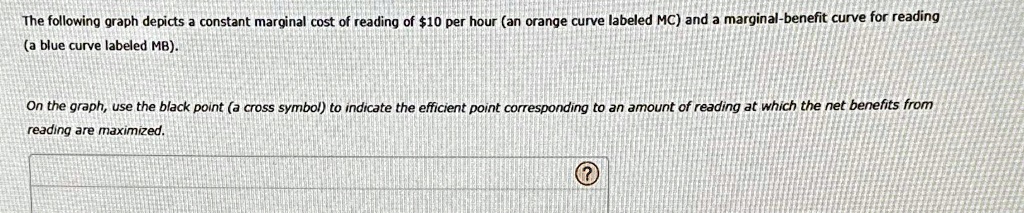SOLVED: The following graph depicts a constant marginal cost of reading ...