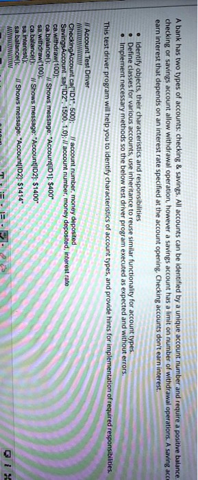 SOLVED: sa.interest(ca.balance) sa.withdraw(100); ca.balance() ca ...