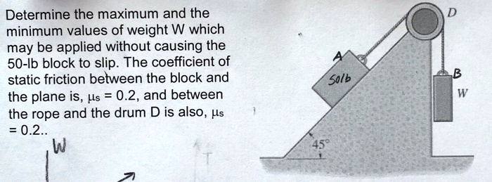 SOLVED: Determine the maximum and minimum values of weight W which may ...