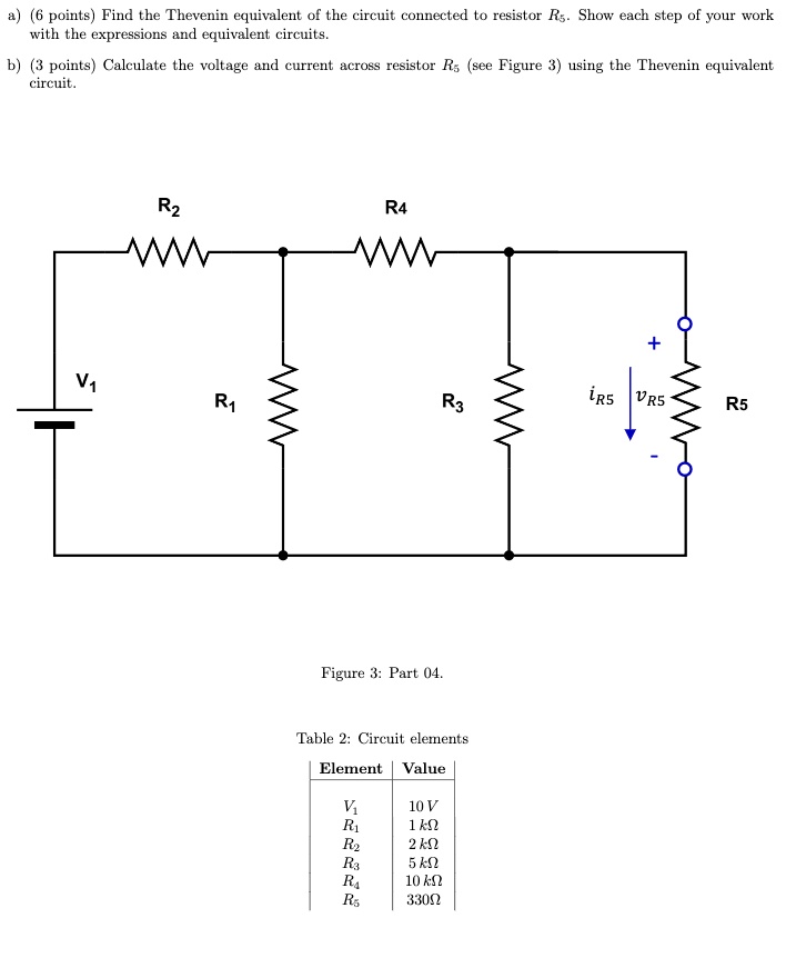 SOLVED: a) (6 points) Find the Thevenin equivalent of the circuit ...