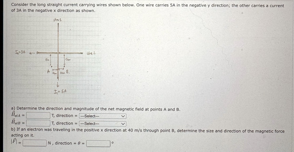 Consider the long straight current-carrying wires shown below. One wire ...