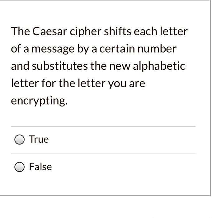 The Caesar cipher shifts each letter of a message by a certain number ...
