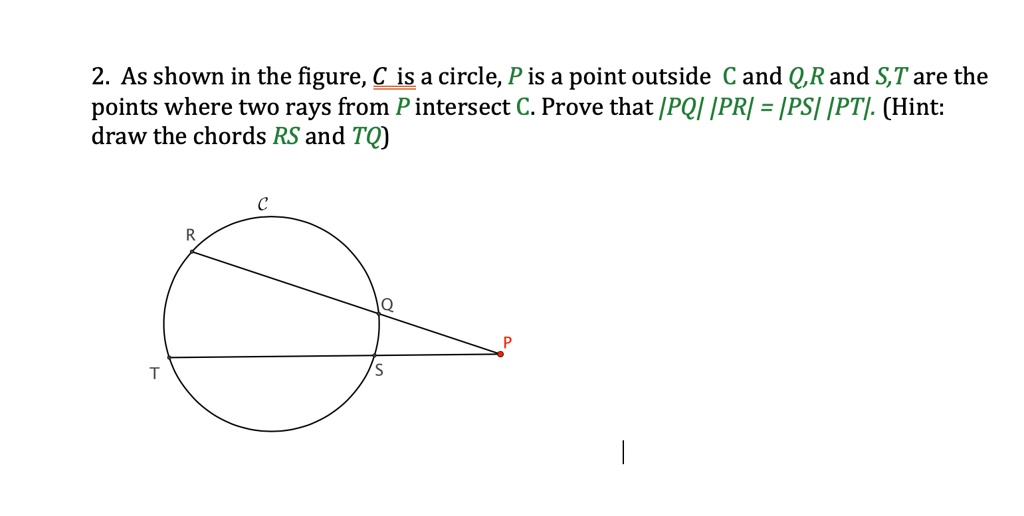 2. As shown in the figure, C is a circle, P is a point outside C and Q ...