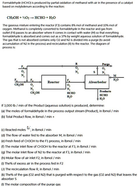SOLVED: Formaldehyde (HCHO) is produced by partial oxidation of ...