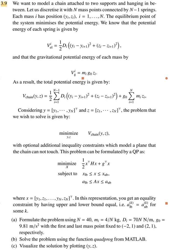SOLVED: Texts: From this problem, how could I get the Hessian matrix H to use the quadprog ...
