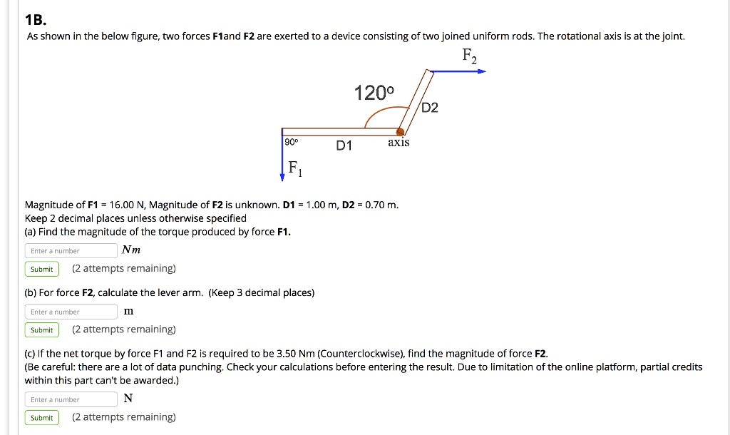 1b as shown in the below figure two forces f1and f2 are exerted to ...