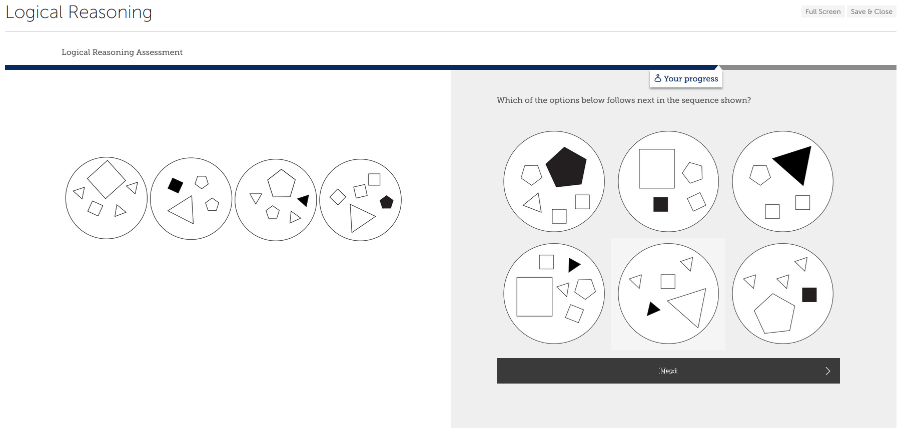 Logical Reasoning Full Screen Save 8 Close Logical Reasoning Assessment ...