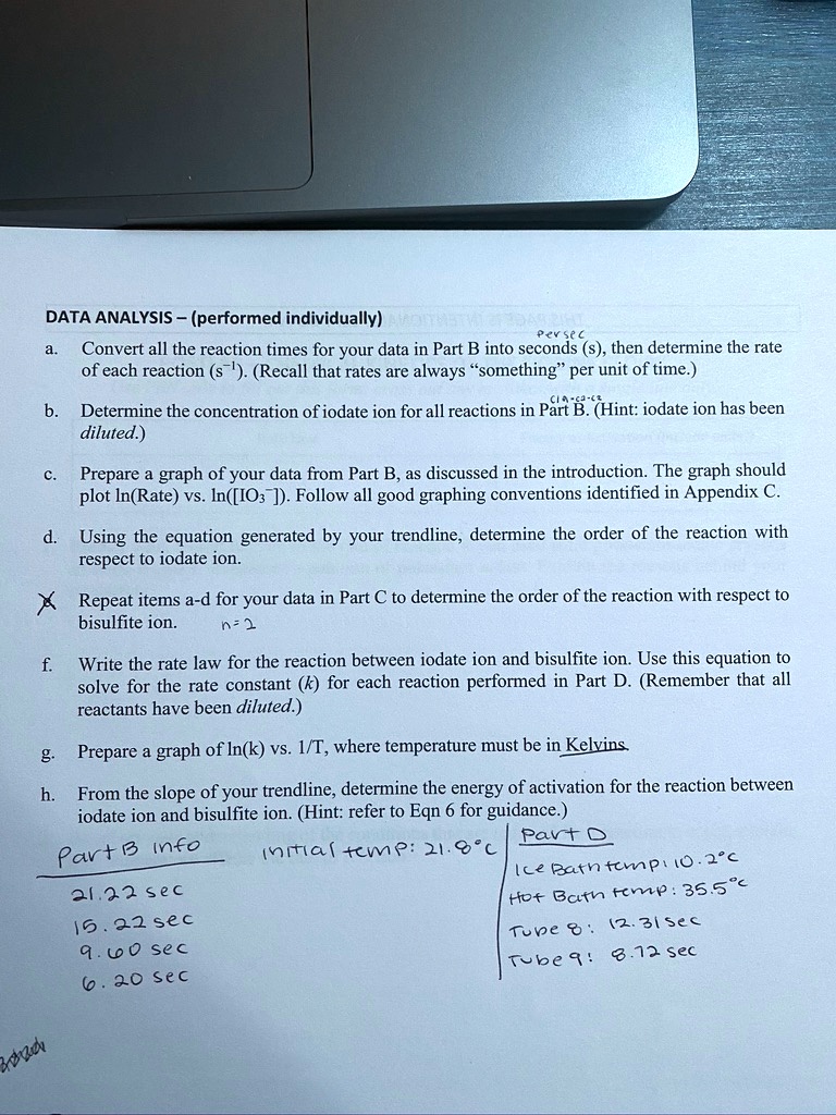 Data Analysis - (Performed Individually) Convert all the reaction times ...