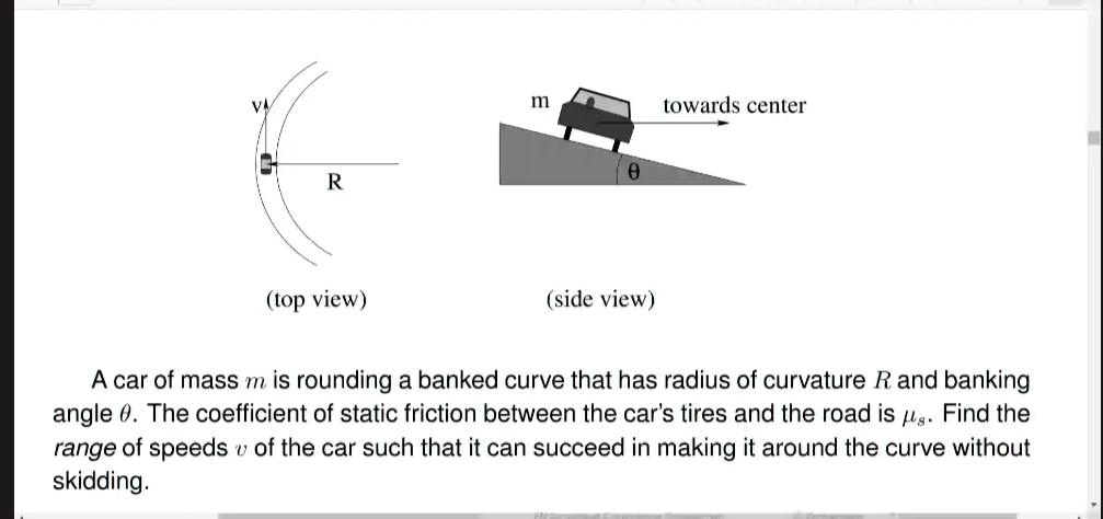 SOLVED: the question below m towards center R (top view) (side view) A ...