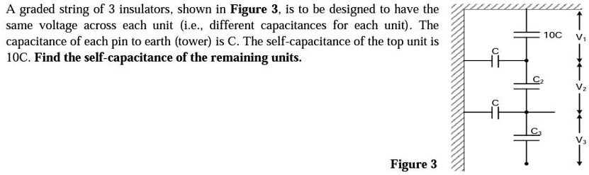 SOLVED: A graded string of 3 insulators, shown in Figure 3, is to be designed to have the same ...