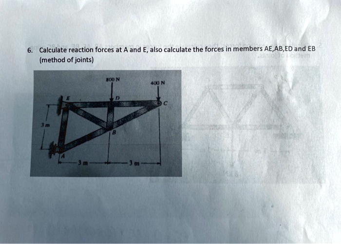 SOLVED: Calculate reaction forces at A and E, also calculate the forces ... SOLVED: Calculate reaction forces at A and E, also calculate the forces ...