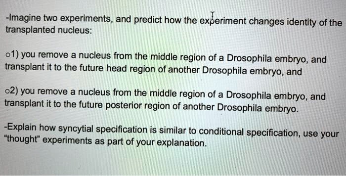SOLVED: Imagine two experiments, and predict how the experiment changes ...