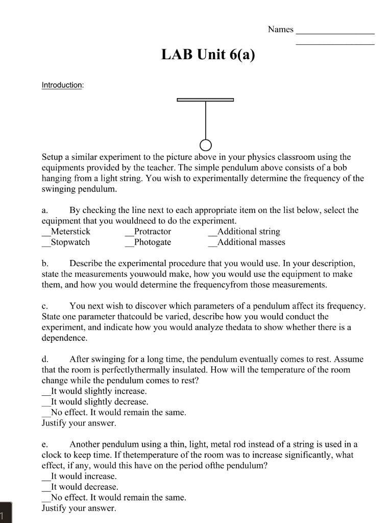 SOLVED: LAB Unit 6(a) Introduction: Setup similar experiment t0 the picture above in your ...
