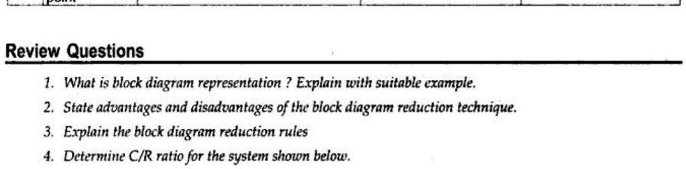 Review Questions 1. What is block diagram representation? Explain with ...