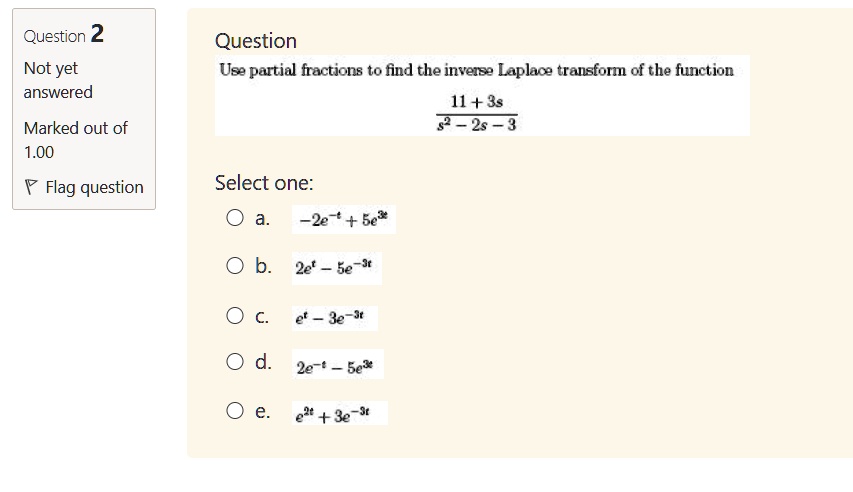 Solved Question 2 Not Yet Answered Question Use Partial Fractions To 7135