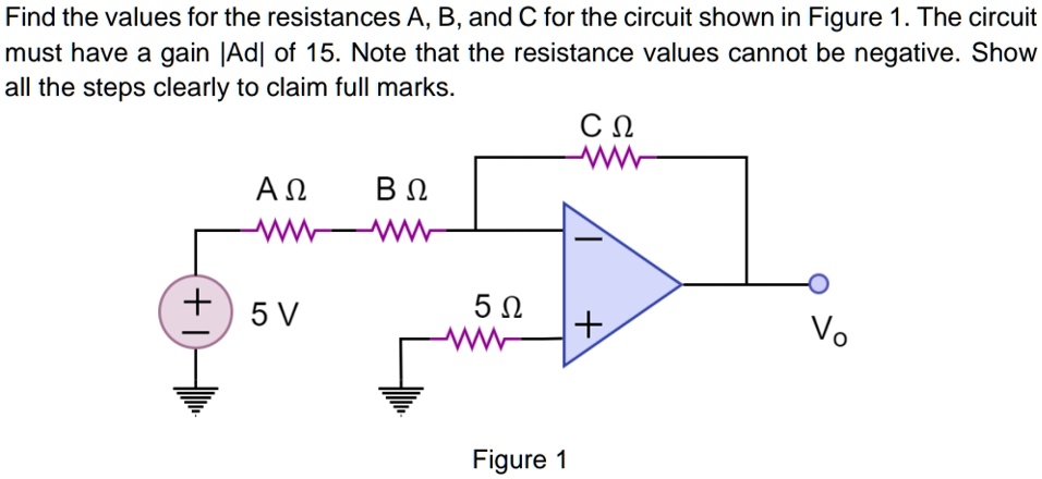 SOLVED: please show all steps Find the values for the resistances A, B, and C for the circuit ...