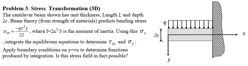 [GET ANSWER] Problem 3: Stress Transformation (3D) The cantilever beam ...