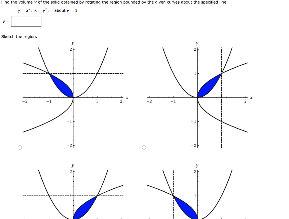 SOLVED Find The Volume V Of The Solid Obtained By Rotating The Region solved-find-the-volume-v-of-the-solid-obtained-by-rotating-the-region