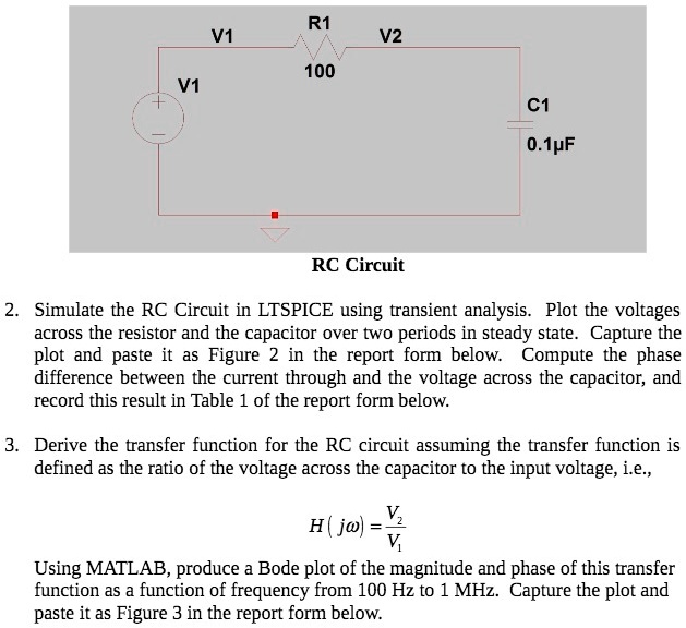 R1 V1 V2 100 C1 0.1?F RC Circuit 2. Simulate the RC Circuit in LTSPICE ...