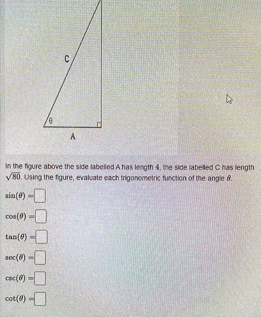 SOLVED: Texts: In the figure above, the side labelled A has length 4 and the side labelled B has ...