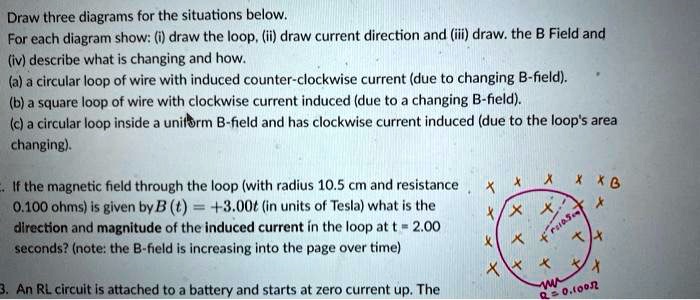 Draw three diagrams for the situations below. For each diagram show: (i ...