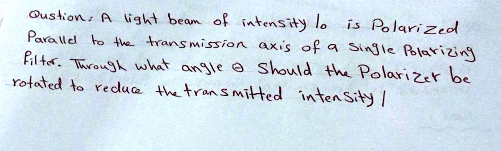 SOLVED: Qustion : A (iskt beam of intensity /o iPolari Zed Para Uel to ...