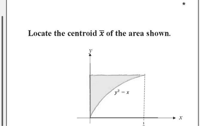 Locate the centroid x̅ of the area shown.
