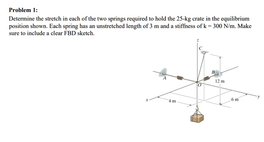 Problem 1: Determine the stretch in each of the two springs required to ...