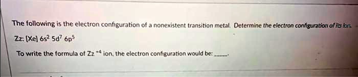 SOLVED: The following is the electron configuration of a nonexistent ...
