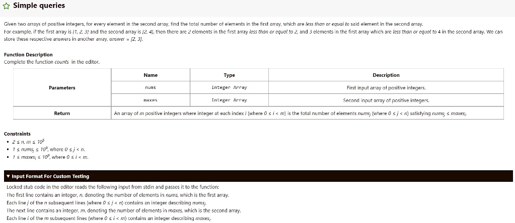 Solved Write A Python Code For Given Two Arrays Of Positive Integers