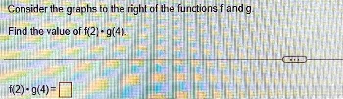 SOLVED: Consider the graphs to the right of the functions f and g Find ...
