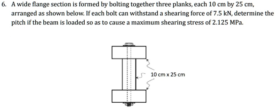 a wide flange section is formed by bolting together three planks each ...