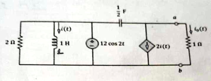SOLVED: For the circuit shown in figure below, (a) find i0(t) in both time and phasor domains ...