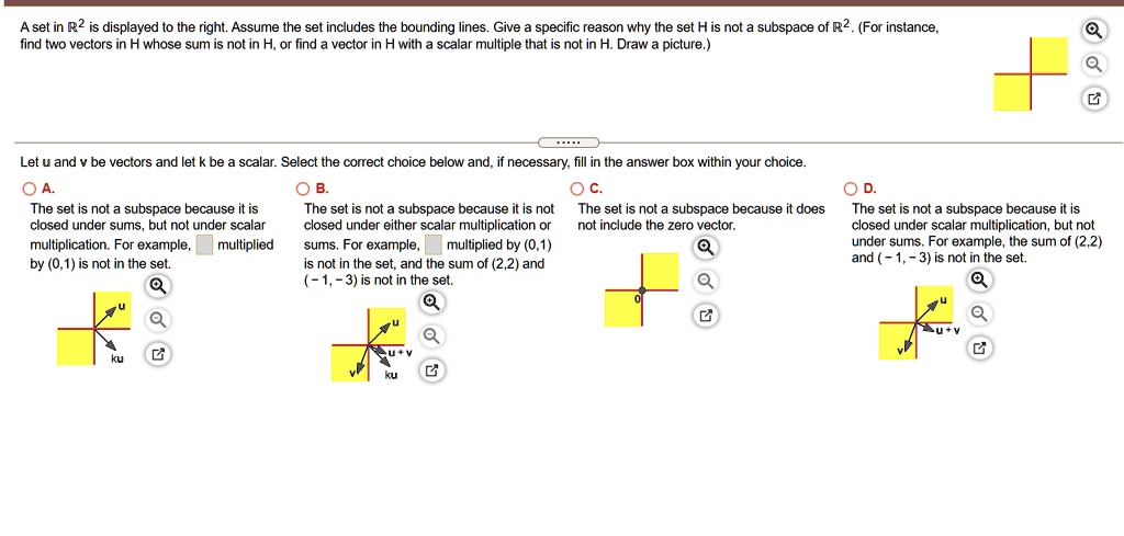 SOLVED: A set in R2 is displayed to the right. Assume the set includes the bounding lines. Give ...