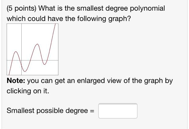 5 points what is the smallest degree polynomial which could have the ...