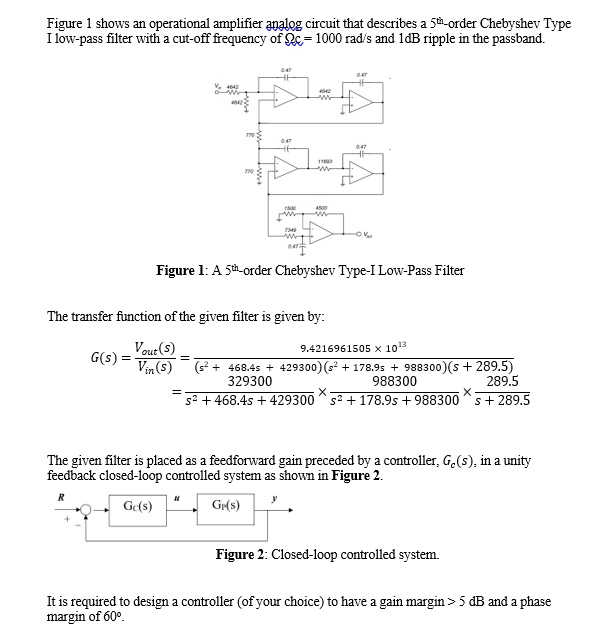 SOLVED: Design a Lead controller, and show closed loop controlled system. Figure 1 shows an ...