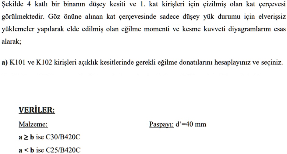 SOLVED: Sekilde kath bir binanin diisey kesiti ve kat kirisleri icin ...