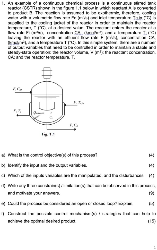 VIDEO solution: An example of a continuous chemical process is a continuous stirred tank reactor ...