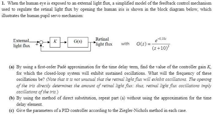 when the human eye is exposed to an extemnal light flux simplified ...