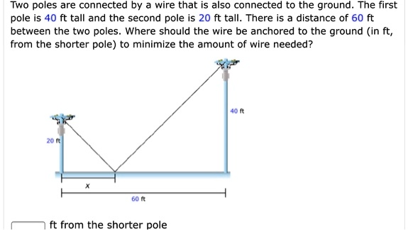 two poles are connected by wire that is also connected to the ground ...