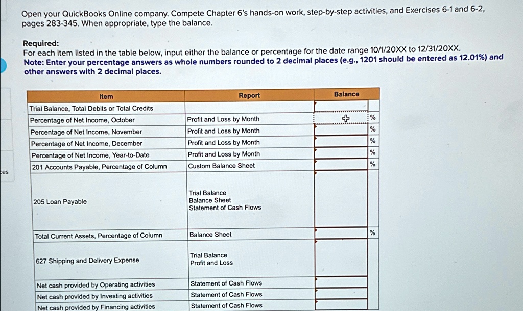 open your quickbooks online company complete chapter 6s hands on work ...