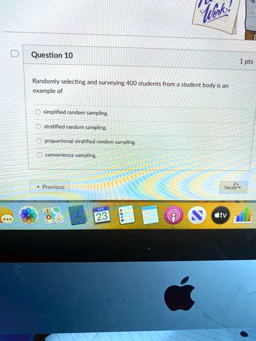 SOLVED: Randomly selecting and surveying 400 students from a student ...