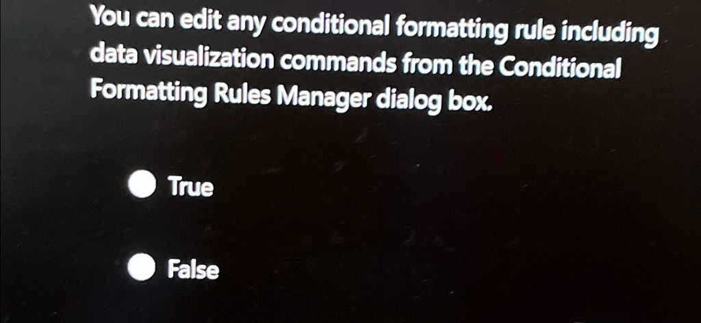 Solved You Can Edit Any Conditional Formatting Rule Including Data Visualization Commands From 5411
