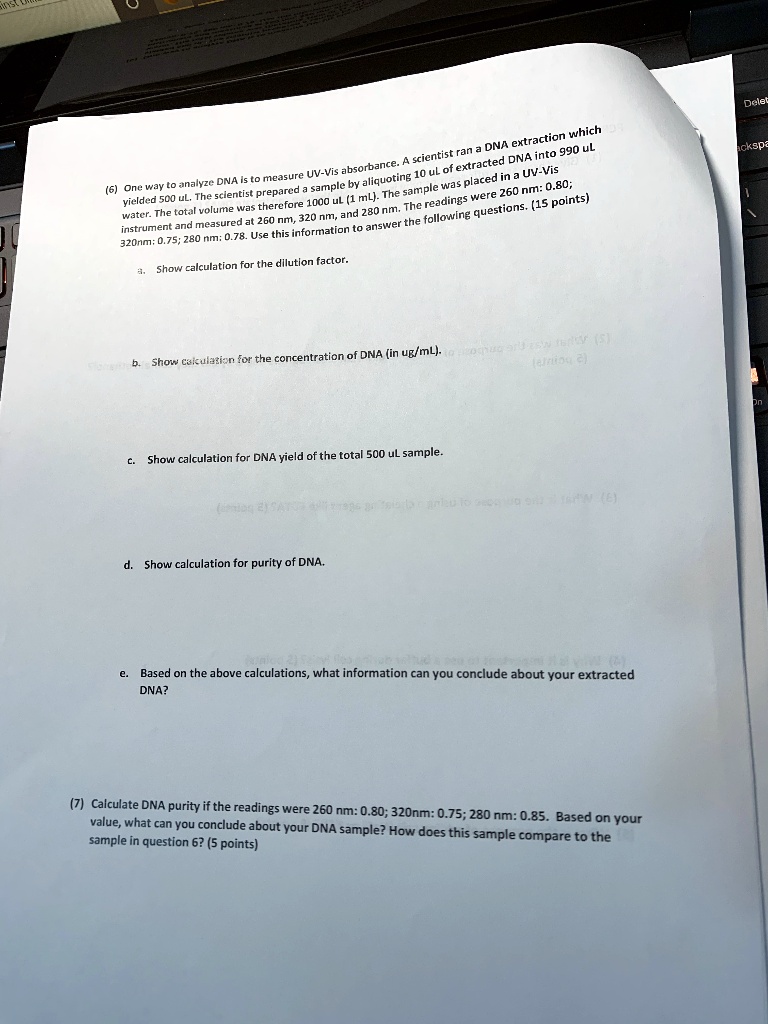 SOLVED:0ia which DMA extraction scientist DNA into 990 uL abrorance ...