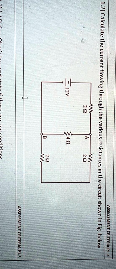 SOLVED: Text: 12V 20Ω 1.2) Calculate the current flowing through the various resistances in the ...